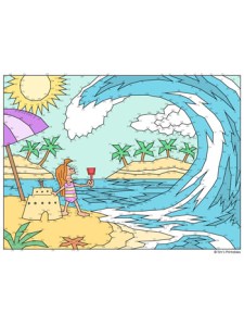 Beach Vacation Dot-to-Dot - Tim's Printables
