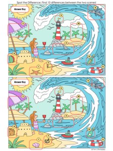 Beach Vacation Spot the Difference - Tim's Printables
