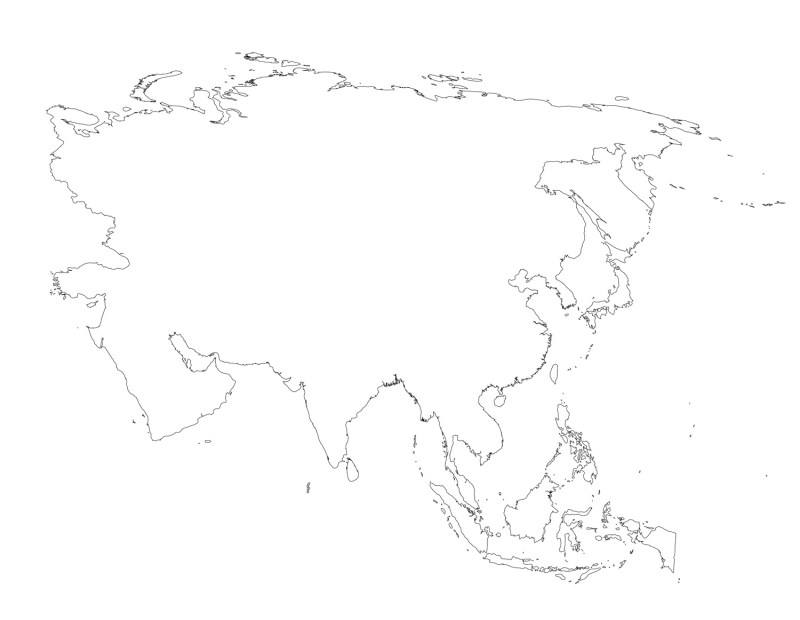 blank-map-of-asia - Tim's Printables