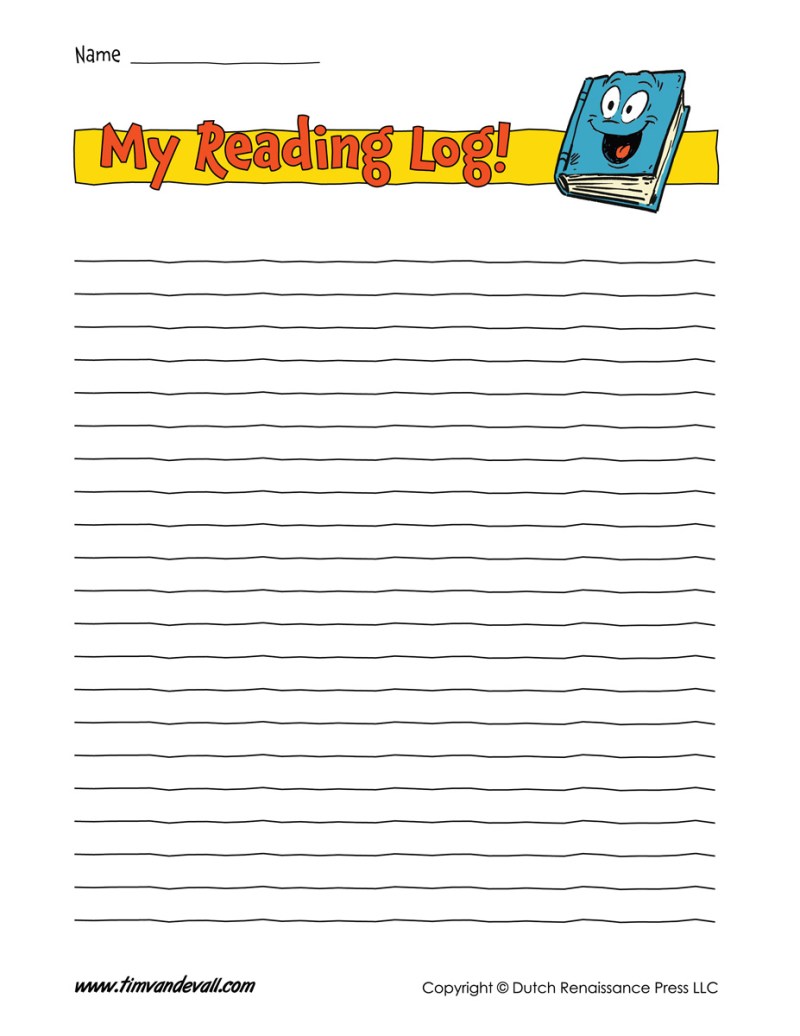 blank-reading-log-template - Tim's Printables