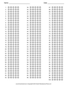 Answer Sheet Template #3 - Tim's Printables