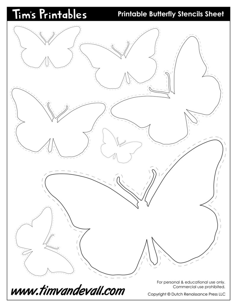 Butterfly Outlines - Tim's Printables