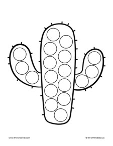 Cactus Dot Marker Worksheet - Tim's Printables