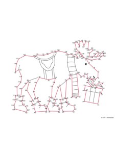 Christmas Moose Dot-to-Dot - Easy - Tim's Printables