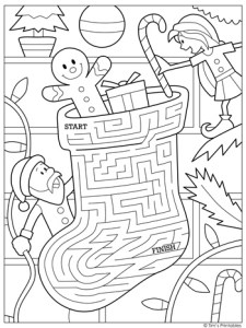 Christmas Stocking Maze - Tim's Printables