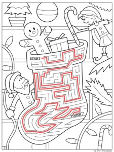 Christmas Stocking Maze - Tim's Printables