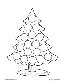 Christmas Tree Dot Marker Worksheet - Tim's Printables