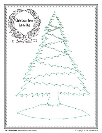 Christmas Tree Dot-to-Dot - Tim's Printables