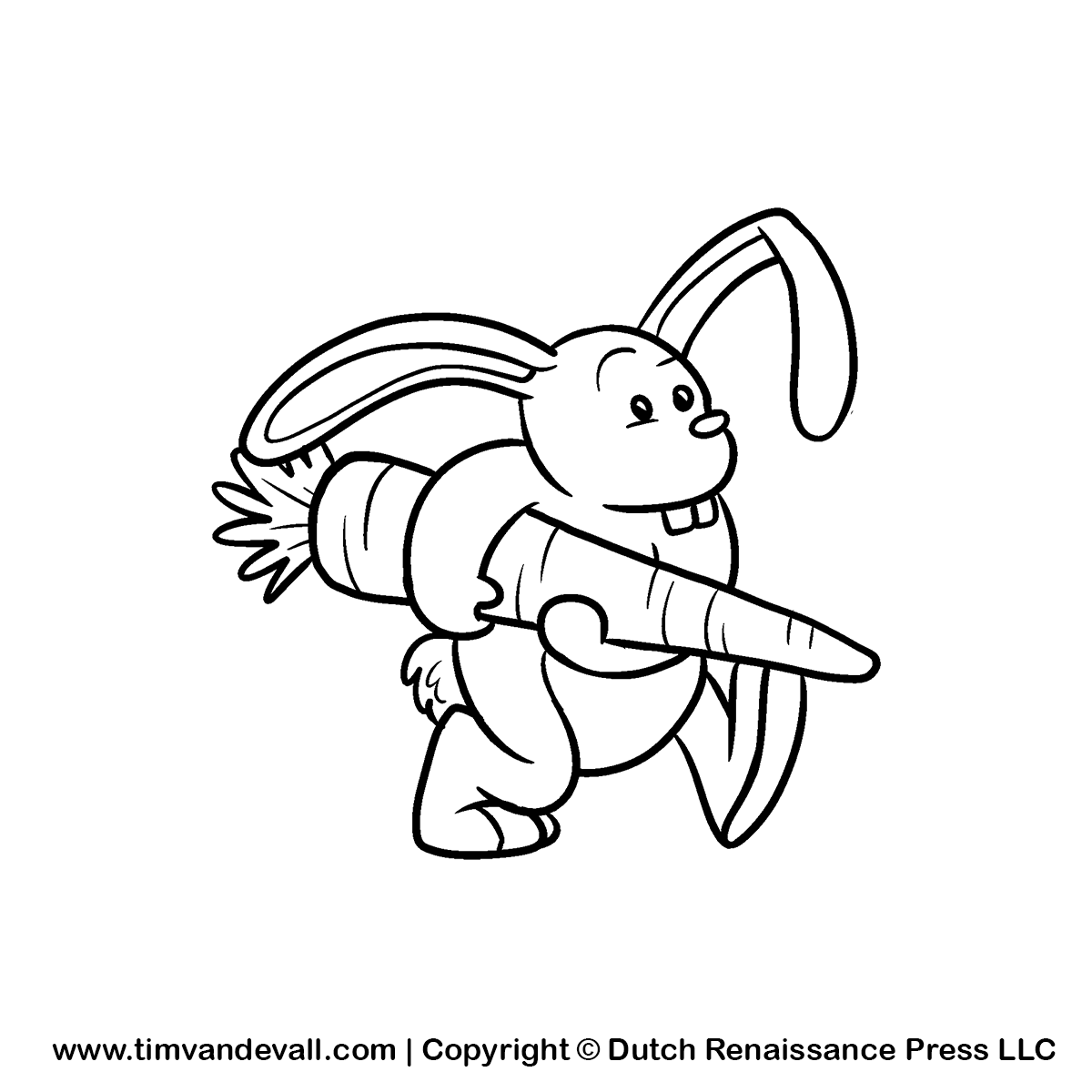 bunny-rabbit-bw-clipart - Tim's Printables