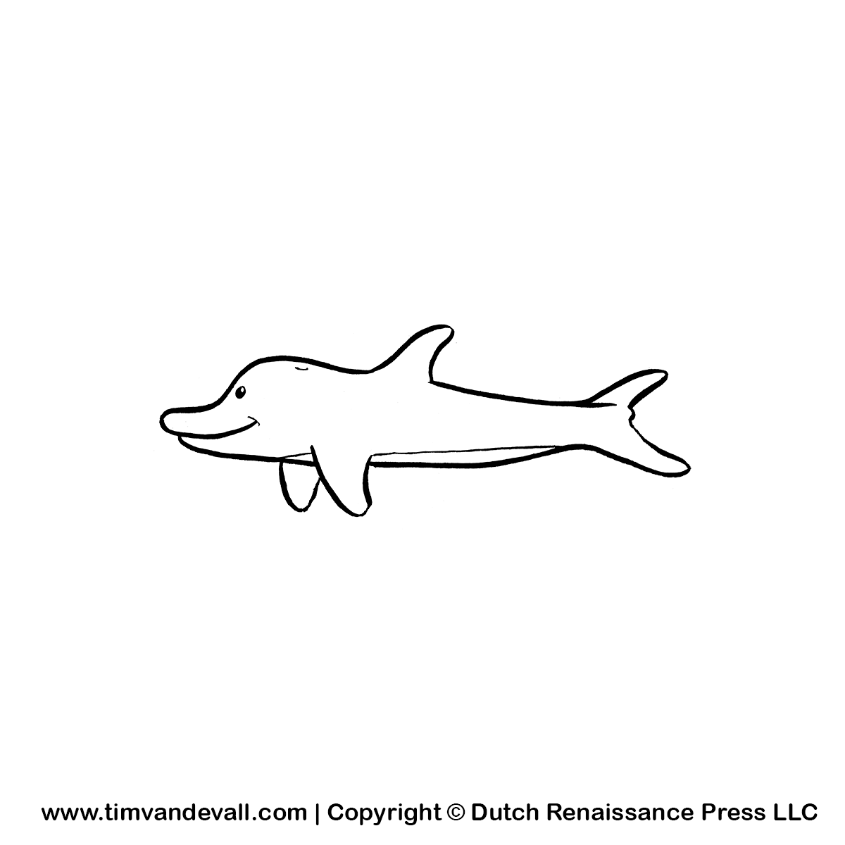 dolphin-bw-clipart - Tim's Printables