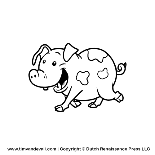 pig-bw-clipart – Tim's Printables
