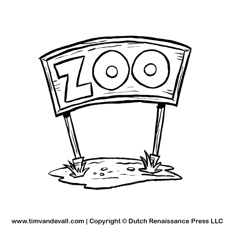 zoo-sign-bw-clipart - Tim's Printables