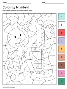 Color by Number - The Gingerbread Man - Tim's Printables