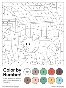 Color by Number - Platypus - Tim's Printables