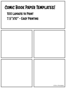 Comic Book Paper Templates - Tim's Printables