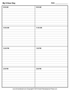 Printable Daily Schedule Template | Daily Planner PDFs