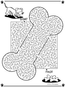 Dog Bone Maze - Tim's Printables