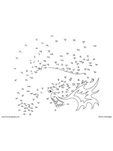 Dragon Dot-to-Dot - Medium - Tim's Printables