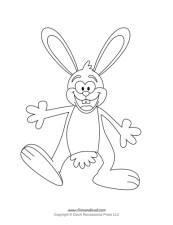 Free Easter Bunny Template / Easter Bunny Clipart and Coloring Pages