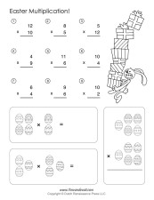 Easter Math Worksheets - Easter Multiplication - Tim's Printables