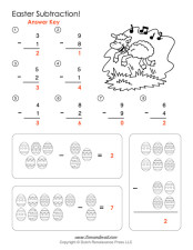 Easter Math Worksheets - Subtraction Worksheet Answer Key - Tim's ...