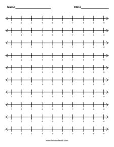 Printable number line 1 to 10 for kids | Math worksheets