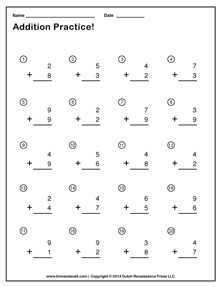 Single-Digit-Addition-Worksheet-Example-02-Thumb - Tim's Printables