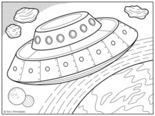 Printable Spaceship Coloring Pages - UFO's, Rockets and More!