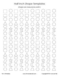 half inch shape templates-500 - Tim's Printables