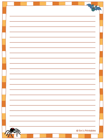 Halloween Writing Paper - Tim's Printables