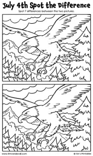 July 4th Spot the Difference - Tim's Printables