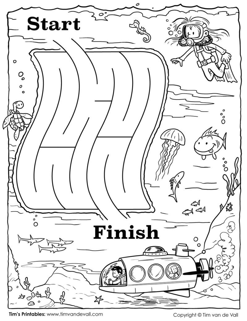 kindergarten-maze-01-bw - Tim's Printables