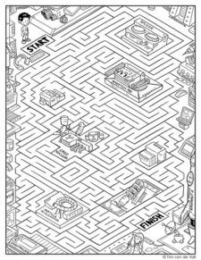 laboratory-maze-bw-350 - Tim's Printables