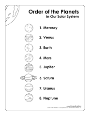 Planets Mnemonic Worksheet