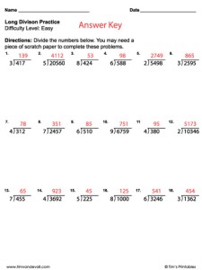 Long Division Worksheet Pdf | Grade 4 Division Worksheets – REMOEQ