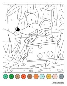 mouse-color-by-number-worksheet-350 - Tim's Printables