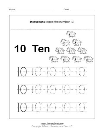 Number Tracing Worksheet - Tim's Printables