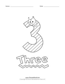 number-3-coloring-page-350 - Tim's Printables