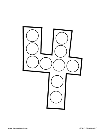 Number Dot Marker Worksheets - Tim's Printables