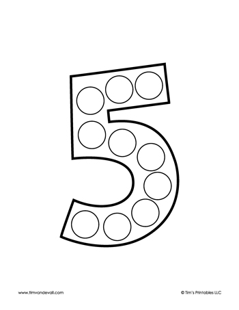 Number Dot Marker Worksheets - Tim's Printables