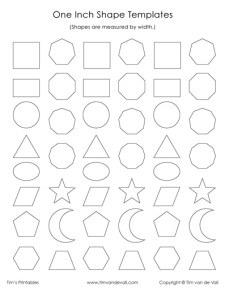 One Inch Shape Templates - Tim's Printables