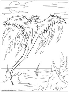 Phoenix Dot-to-Dot - Medium - Tim's Printables