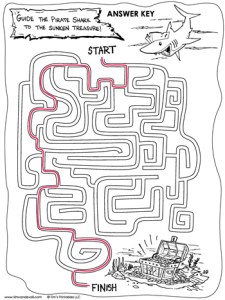 Pirate Shark Maze - Tim's Printables