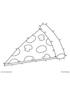 Pizza Dot-to-Dot - Easy Difficulty - Tim's Printables