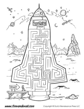 printable-space-maze-solution - Tim's Printables