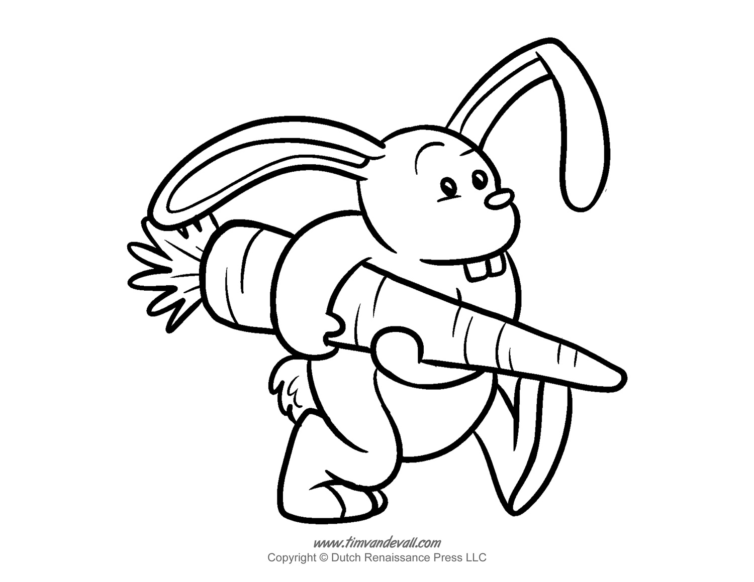 Rabbit Coloring Page - Tim's Printables