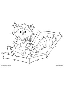 Raccoon Dot-to-Dot - Medium - Tim's Printables