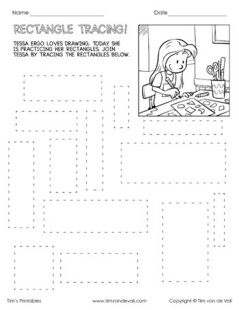rectangle tracing worksheet - Tim's Printables