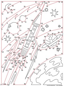 Rocket Dot-to-Dot - Medium - Tim's Printables