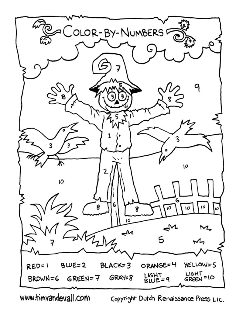 scarecrow-color-by-numbers - Tim's Printables